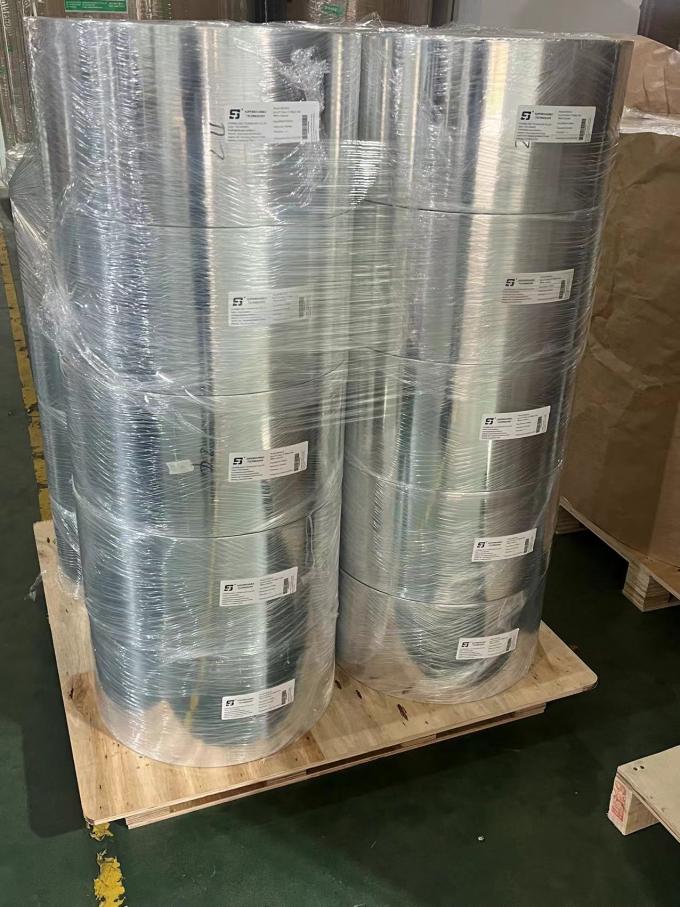 QS4633 Bright Silver BOPP Film Adhesive Label Material for Russia Market